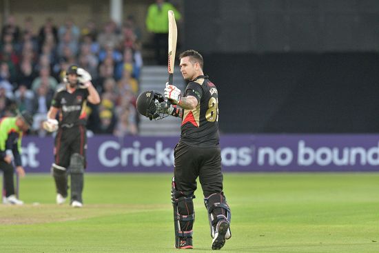 Cameron Delport Celebrates His Century During Editorial Stock Photo ...