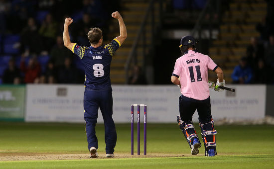 Graham Wagg Glamorgan Celebrates Ryan Higgins Editorial Stock Photo ...