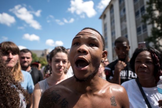 Counter Protestor Caneron Elee Harrison Speaks Editorial Stock Photo ...