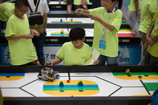Contestants Debug Robot During World Robot Editorial Stock Photo ...