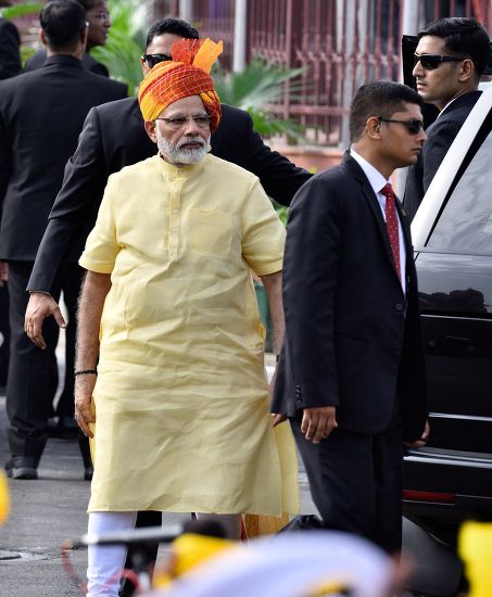 Prime Minister Narendra Modi Wearing Colored Editorial Stock Photo ...
