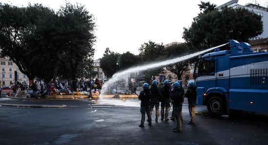 Italian Law Enforcement Officers Use Water Editorial Stock Photo ...