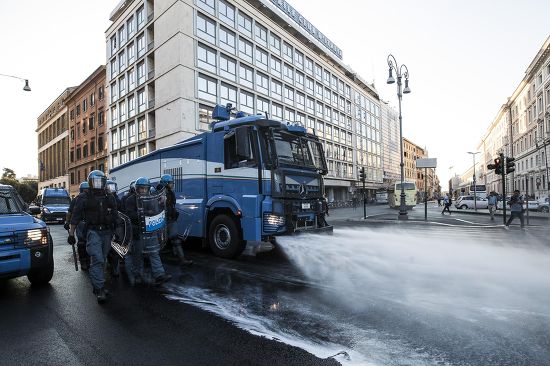 Italian Law Enforcement Officers Use Water Editorial Stock Photo ...