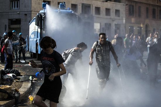Italian Law Enforcement Officers Use Water Editorial Stock Photo ...