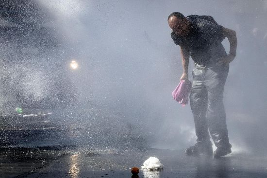 Italian Law Enforcement Officers Use Water Editorial Stock Photo ...