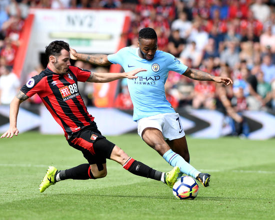 Raheem Sterling Manchester City Tackled Adam Editorial Stock Photo ...