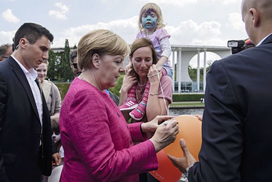 German Chancellor Angela Merkel L Signs Editorial Stock Photo - Stock ...