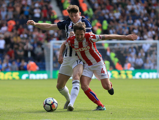 Joe Allen Stoke City Battles Oliver Editorial Stock Photo - Stock Image ...