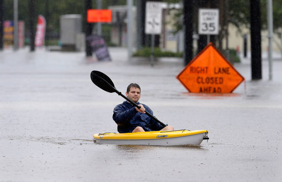 Daniel Applegate Canoes East Along Flooded Editorial Stock Photo ...