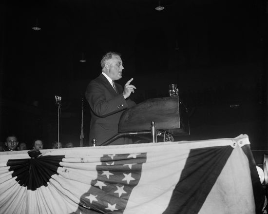 Us President Franklin Roosevelt Delivering Campaign Editorial Stock ...