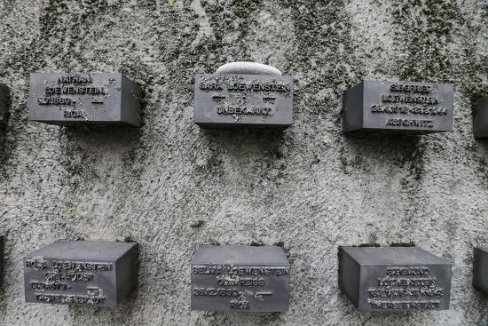 Small Memorial Stones Remembering Members Jewish Editorial Stock Photo ...