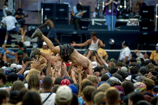 Concert Goers Crowd Surf Mosh Pit Editorial Stock Photo - Stock Image ...