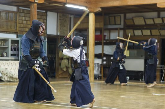 Local Child Practices Kendo Swordsmanship Elder Editorial Stock Photo ...
