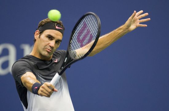 Roger Federer Action His Quarter Final Editorial Stock Photo - Stock ...