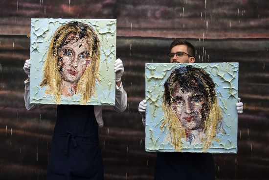 Sothebys Employees Hold Two Kaari Upsons Editorial Stock Photo - Stock ...