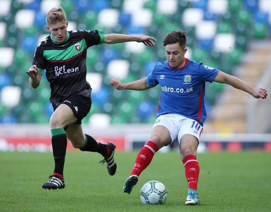 Linfield Vs Glentoran Linfields Jordan Stewart Editorial Stock Photo ...