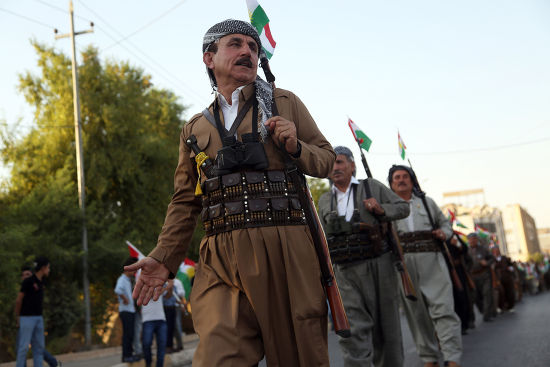 Elderly Kurdish Peshmerga Fighters Traditional Clothes Editorial Stock ...
