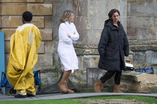 Elizabeth Hurley White Dressing Gown Who Editorial Stock Photo - Stock ...