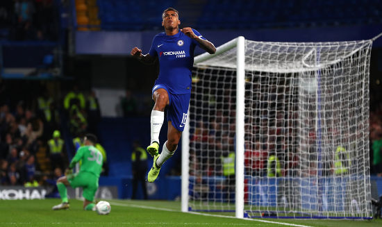 Kenedy Chelsea Celebrates Scoring Goal Make Editorial Stock Photo ...
