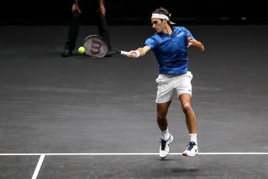 Switzerlands Roger Federer Team Europe Action Editorial Stock Photo ...