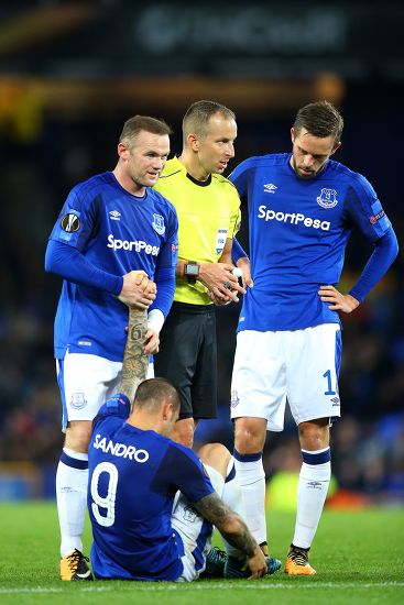 Wayne Rooney Helps Sandro Ramirez His Editorial Stock Photo - Stock ...