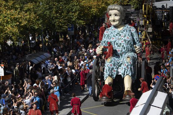 Grandmother Giant Puppet Pushed Onto Wheelchair Editorial Stock Photo ...