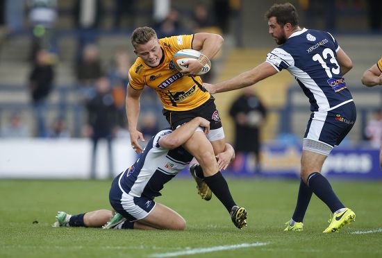 Cornish Pirates Player Pete Laverick Attacking Editorial Stock Photo ...