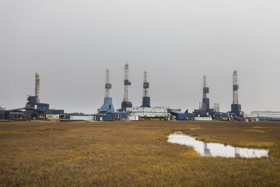 Drilling Rigs Dot Tundra Prudhoe Bay Editorial Stock Photo - Stock ...