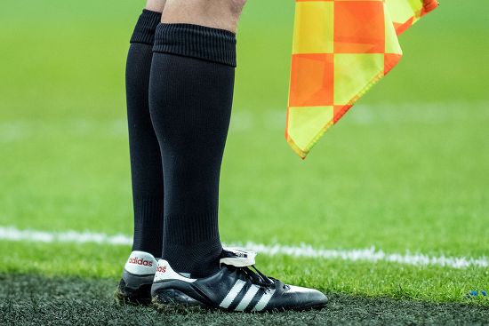 Assistant Referee Classic Adidas Boots During Editorial Stock Photo ...