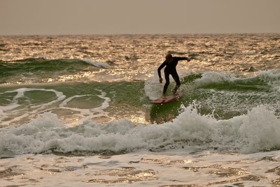 Surfer Makes Most Choppy Seas Off Editorial Stock Photo - Stock Image ...