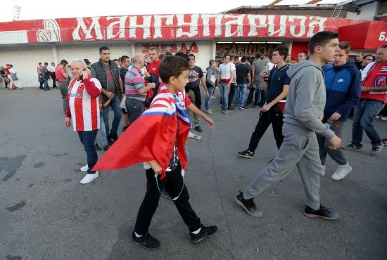 Red Star Fans Before Kick Off Editorial Stock Photo - Stock Image ...