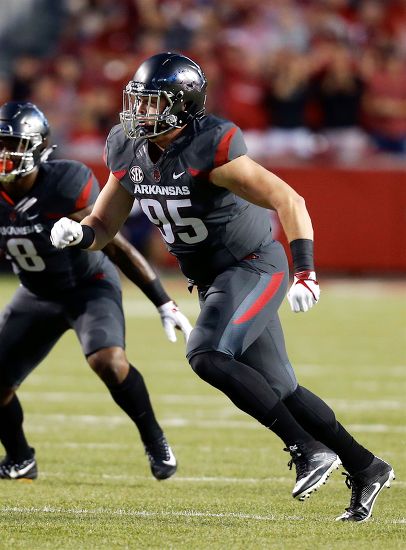 Razorback Defensive End Jake Hall 95 Editorial Stock Photo - Stock ...