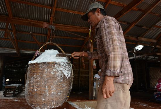 Man Measures Weight Salt Ban Keun Editorial Stock Photo - Stock Image ...