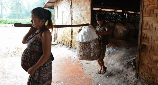 Pregnant Woman Boy Carry Salt Ban Editorial Stock Photo - Stock Image ...