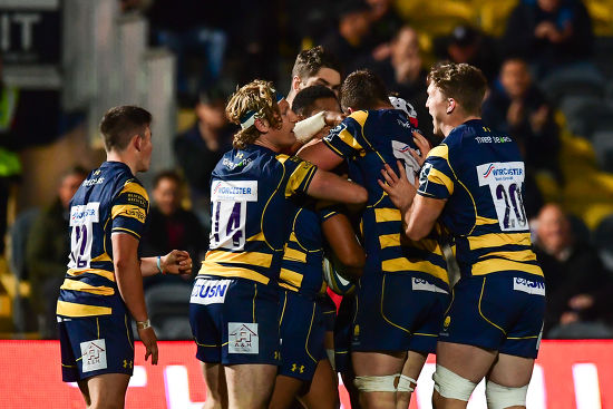 Sam Olver Worcester Warriors Celebrates Scoring Editorial Stock Photo ...