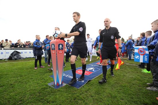Referee Ben Toner Leads Out Teams Editorial Stock Photo - Stock Image ...