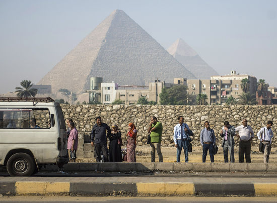 Egyptian Commuters Stand Queue Microbus Station Editorial Stock Photo ...