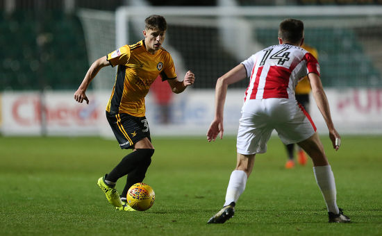 Tom Hillman Newport County Challenged By Editorial Stock Photo - Stock ...