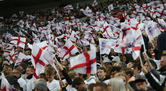 England Fans Wave St Georges Flags Editorial Stock Photo - Stock Image ...