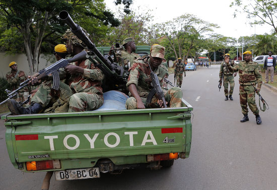 Zimbabwe Defense Force Soldiers Hold Back Editorial Stock Photo - Stock ...