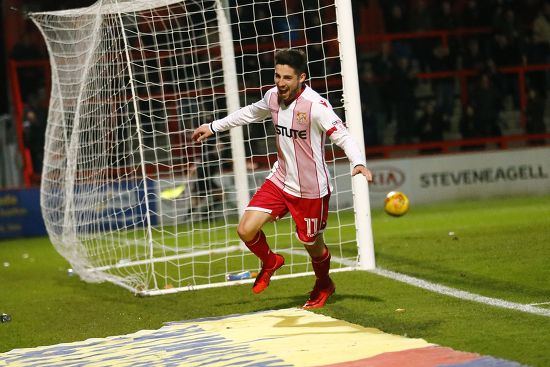 Stevenages Midfielder Tom Pett Celebrates His Editorial Stock Photo ...