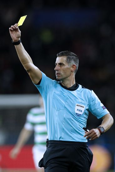 Greek Referee Tasos Sidiropoulos Gives Yellow Editorial Stock Photo ...