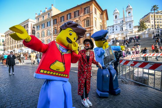 Tourist Takes Picture Giant Lego Puppets Editorial Stock Photo - Stock ...