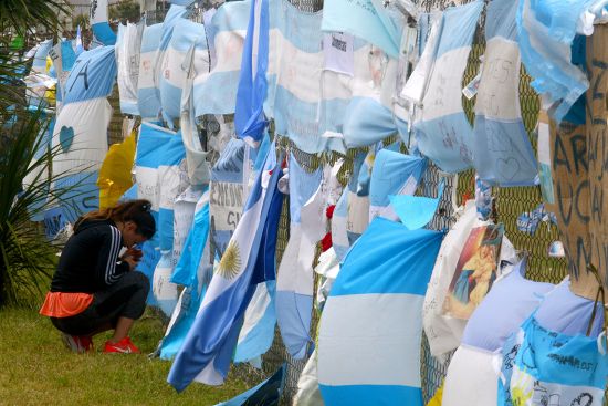 Woman Visits Makeshift Tribute Made Flags Editorial Stock Photo - Stock ...