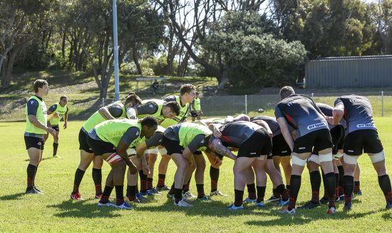 Players Edinburgh Team During Scrummaging Practice Editorial Stock ...