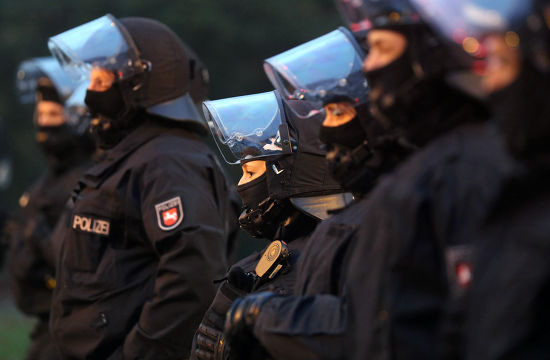 German Police Riot Gear Faces Protesters Editorial Stock Photo - Stock ...
