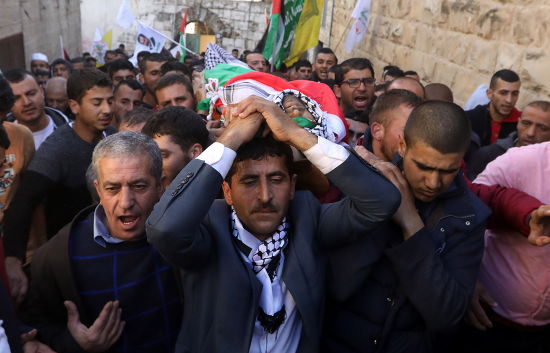 Palestinians Carry Body Mahmoud Odeh During Editorial Stock Photo ...