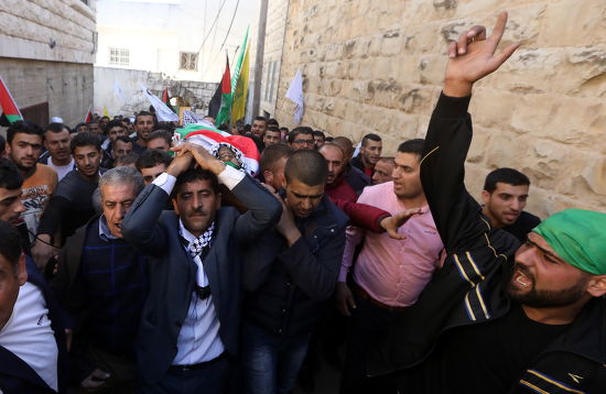 Palestinians Carry Body Mahmoud Odeh During Editorial Stock Photo ...