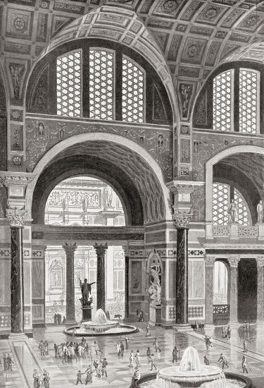Artists Reconstruction Baths Caracalla Rome Italy Editorial Stock Photo ...