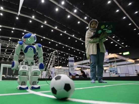 Participant Iran Controls Robot During Robocup Editorial Stock Photo ...